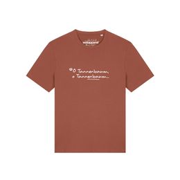 Watapparel T-Shirt 'O Tannenbaum' Damen Gr&ouml;&szlig;e L rostrot / wei&szlig;