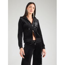 Juicy Couture Sweatjacke 'GOTHIC CROWN' Damen Gr&ouml;&szlig;e S schwarz / transparent