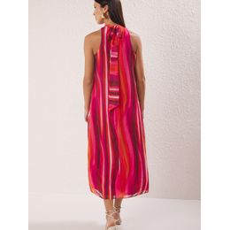 Trendyol Kleid Damen Gr&ouml;&szlig;e 38 dunkellila / orange / pink / wei&szlig; Winterkleid
