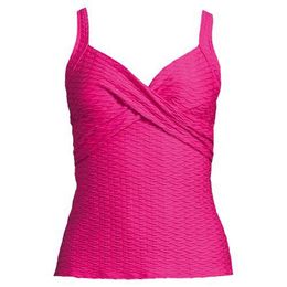LANDS' END Jacquard Wickel-Tankinitop mit V-Ausschnitt, Damen,  Pink, Nylon-Mischung, by Lands' End