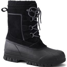 LANDS' END Isolierte Expeditions-Schneestiefel, Herren,  Schwarz, Polyester/Gummi/Rauleder, by Lands' End
