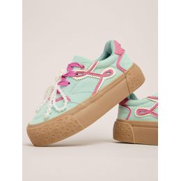 Lipsy Sneaker M&auml;dchen Gr&ouml;&szlig;e 29 himmelblau / pink / wei&szlig;
