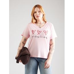 Only Carmakoma T-Shirt 'CARMAE' Damen Gr&ouml;&szlig;e XXXL/4XL rosa / rot / schwarz