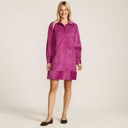 LANDS' END Breitcord-Hemdkleid, Damen,  Pink, Baumwolle, by Lands' End
