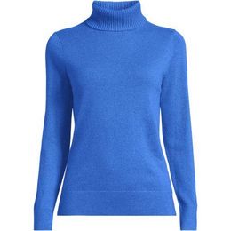 LANDS' END Rollkragen-Pullover aus Kaschmir, Damen,  Blau, Kaschmir, by Lands' End