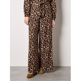 Apricot Leopard Print Wide-Leg Trousers ' ' Damen Gr&ouml;&szlig;e 34 braun