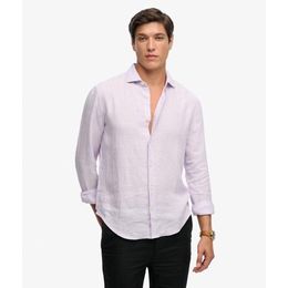 Superdry Herren Riviera Leinenhemd mit Langen &Auml;rmeln Purple - Gr&ouml;&szlig;e: M 1041009500690NDE002