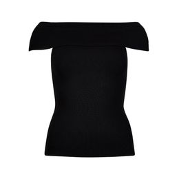 Apricot Rib Knit Bardot Top ' ' Damen Gr&ouml;&szlig;e M schwarz