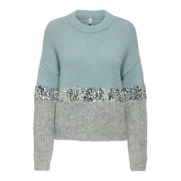 Only Pullover 'ONLMAINE' Damen Gr&ouml;&szlig;e S aqua / graumeliert / silber