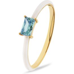 Christ Ring Damen Gr&ouml;&szlig;e 54 hellblau / gold / wei&szlig;