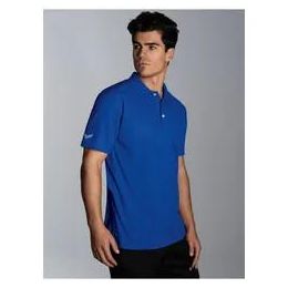 Poloshirt TRIGEMA "TRIGEMA Klassisches Poloshirt COOLMAX", Herren, Gr. 4XL, blau (royal), Trikot, 100% Polyester (recycelt), lang, ohne Ausschnitt, Shirts
