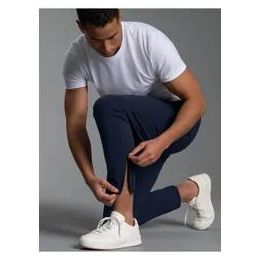 Jerseyhose TRIGEMA "TRIGEMA Freizeithose mit Bein-Rei&szlig;verschluss", Herren, Gr. L, Normalgr&ouml;&szlig;en, blau (navy), Web, 74% Nylon, 26% Elastan, Basic, Hosen Jerseyhose