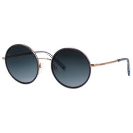 Marc O'Polo Sonnenbrille MARC O'POLO "Modell 508001", Damen, gold, blau, leicht gl&auml;nzend, metallic, Sonnenbrillen Sonnenbrille, Form Rund, Logoschriftzug auf B&uuml;gel, Kombifassung
