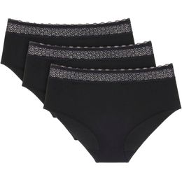 Midislip Triumph "Feel of Modal Midi 3P", Damen, Gr. XS, schwarz, Single Jersey, Obermaterial: 87% Modal, 13% Elasthan, unifarben, k&ouml;rpernah, Unterhosen, sehr weich, h&ouml;herer Schnitt