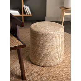 Pouf Hanse Home "Jutta, Jute", beige (naturgold), B:40cm H:40cm, Obermaterial: 100% Jute, Poufs, Pouf