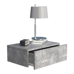 Nachttisch Vcm "Holz Wandschublade Wand H&auml;nge Nachttisch Usal M45", grau (beton, grau), B:45cm T:30cm, Sideboards, Nachttisch