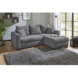 Jockenh&ouml;fer Ecksofa JOCKENH&Ouml;FER GRUPPE "Elmau L-Form, B: 235 cm", grau, B:235cm T:90cm, Korpus: 100% Polyester;Kissen: 100% Polyester, Sofas, Ecksofa, mit Bettfunktion, Bettkasten & 2 Zierkissen, Topseller
