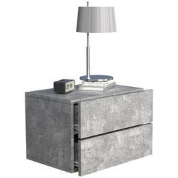 Nachttisch Vcm "Holz Wandschublade Wand H&auml;nge Nachttisch Usal L45", grau (beton, grau), B:45cm T:32cm, Sideboards, Nachttisch