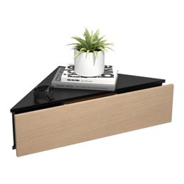 Nachttisch Vcm "Holz Wandschublade Eckregal Nachttisch Usal S", braun (schwarz, honig, eiche), B:60cm T:43cm, Sideboards, Nachttisch