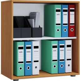 B&uuml;cherregal Vcm "Holz B&uuml;ro Regal B&uuml;cher Ordner Aktenregal Lona 2f", braun (buche), B:70cm T:37cm, Regale, B&uuml;cherregal