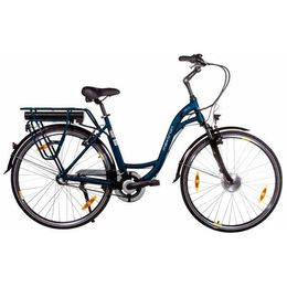 E-Bike MAXTRON "MC 14" Gr. 50, blau (grau, schwarz), Elektrofahrr&auml;der, 50cm, 28 Zoll (71,12cm), Pedelec, Elektrofahrrad f&uuml;r Damen u. Herren