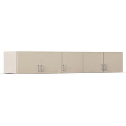 Aufsatzschrank Rauch "Gamma", beige (champagner), griffe alu, B:226cm H:39cm T:54cm, Holzwerkstoff, Schr&auml;nke, f&uuml;r eine maximale Nutzung der Deckenh&ouml;he, viele Farben MADE IN GERMANY