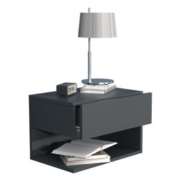 Nachttisch Vcm "Wandschublade Wand H&auml;nge Nachttisch Usal XL 45cm", schwarz (anthrazit), B:45cm T:32cm, Sideboards, Nachttisch