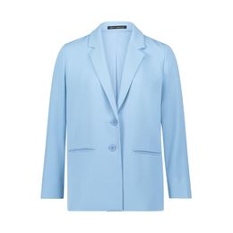 Longblazer Betty Barclay "Damen mit Reverskragen", Damen, Gr. 46, powder blau, Obermaterial: 96% Polyester, 4% Elasthan; Futter: 100% Polyester, l&auml;ssig geschnitten normal, Blazer Longblazer