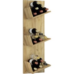 Wandregal Vcm "Holz Weinregal Wandregal Flaschen Wein Vinosi", braun (honig, eiche), B:33cm T:26cm, Regale, Wandregal