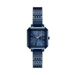 Quarzuhr Armani Exchange, blau (dunkelblau, blau), Armbanduhren, Damen, Quarzuhr, Armbanduhr, Damenuhr, Edelstahlarmband, analog