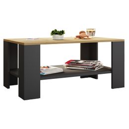Couchtisch Vcm "Holz Sofatisch Couchtisch Beistelltisch Dalus", braun (anthrazit, honig, eiche), B:90cm T:53cm, Tische, Couchtisch