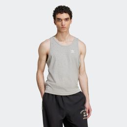 Herren Tanktop "TREFOIL ESSENTIALS"medium grau heather, wei&szlig;, Gr. L, adidas originals, Obermaterial: 60% Baumwolle, 40% Polyester, Tops, klassischer