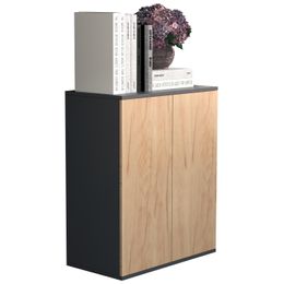 Kommode Vcm "Holz Kommode Sideboard Anrichte Dalosa 2 Dreht&uuml;ren", braun (anthrazit, honig, eiche), B:60cm T:32cm, Sideboards, Kommode