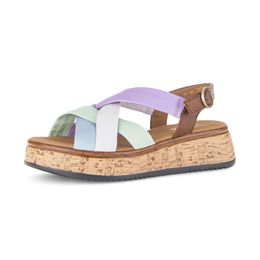 Keilsandalette Gabor "Rhodos", Damen, Gr. 42, pastellfarben, Glattleder, Schuhe, Riemchensandale, Sommerschuh in Bequemweite G (= weit)