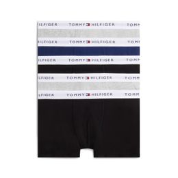Trunk "5 PK TRUNK", Jungen, Gr. 128/134, 5 Stk., l gry heather, navy, schwarz, Webqualit&auml;t, Obermaterial: 95% Baumwolle, 5% Elasthan, Tommy Hilfiger Underwear, unifarben, figurbetont, Unterhosen, 5er Pack, unifarben, mit Stretch