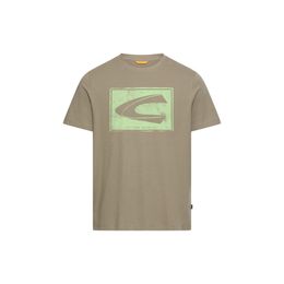 T-Shirt Camel Active, Damen, Gr. 4XL, khaki, Jersey, Obermaterial: 100% Baumwolle, bedruckt, normal h&uuml;ftbedeckend, Rundhals, Shirts T-Shirt, mit Logo-Print
