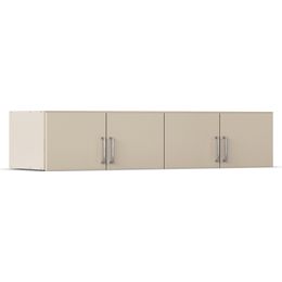 Aufsatzschrank Rauch "Gamma", beige (champagner), griffe chrom, B:181cm H:39cm T:54cm, Holzwerkstoff, Schr&auml;nke, f&uuml;r eine maximale Nutzung der Deckenh&ouml;he, viele Farben MADE IN GERMANY