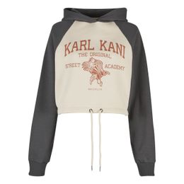 Kapuzensweatshirt Karl Kani "Karl Kani", Damen, Gr. XL, light sand, blau, 65% Baumwolle (Bio), 35% Polyester (Recycelt), Sweatshirts