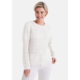 Strickpullover STOOKER WOMEN "LULU Knitted Shirt Strickpullover", Damen, Gr. 44/46, wei&szlig;, Strick, 50% Polyacryl, 50% Baumwolle, regular fit, Rundhals, Pullover Strickpullover, Strick-Pullover Rundhals f&uuml;r Damen
