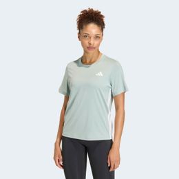 T-Shirt adidas Performance "WE 3S CREW TEE", Damen, Gr. L, gr&uuml;n (wonder sage, wei&szlig;), Obermaterial: 93% Polyester, 7% Elasthan, Rundhals, Shirts T-Shirt