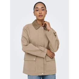 Parka Only "ONLEVELYN MIX JACKET OTW", Damen, Gr. M, silber mink, Web, Obermaterial: 100% Polyester, unifarben, Po-bedeckend, Jacken Parka