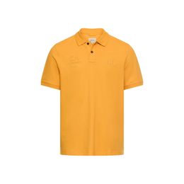 Poloshirt Camel Active, Damen, Gr. L, sunflower, Piqu&eacute;, Obermaterial: 100% Baumwolle, bestickt, unifarben, normal h&uuml;ftbedeckend, Rundhals, B&uuml;ndchen, Shirts, mit Stickerei auf der Brust