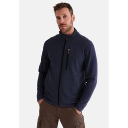 Outdoorjacke HERO by John Medoox "JOEL Outdoorjacke", Herren, Gr. L, navy, angeraute Sweatware, 65% Baumwolle, 35% Polyester, regular fit, Jacken Outdoorjacke, HERO by John Medoox JOEL Jacke Herren light
