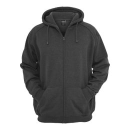 Kapuzenpullover Urban Classics "Urban Classics Herren Zip Hoody", Herren, Gr. 3XL, charcoal, 65% Baumwolle, 35% Polyester, unifarben, loose fit, ohne Ausschnitt, Pullover Kapuzenpullover