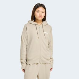 Kapuzensweatshirt adidas Sportswear "W LIN FT FZ HD", Damen, Gr. L, wonder cargo, wei&szlig;, Obermaterial: 55% Baumwolle, 36% Polyester, 9% Viskose, normal, Rundhals, angesetztes B&uuml;ndchen, Sweatshirts