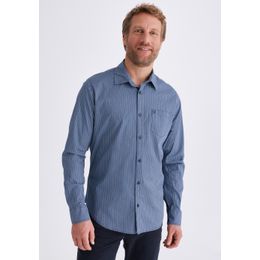 Flanellhemd Stooker Men "HARRISON Hemd Langarm Regular Fit", Herren, Gr. L, US-Gr&ouml;&szlig;en, blau (blau geometric), Web, 98% Baumwolle, 2% Elasthan, regular fit, Hemden, Langarm Hemd Regular Fit f&uuml;r Herren