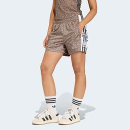 Shorts adidas originals "AOP ADI-BREAK", Damen, Gr. XXL, N-Gr, earth strata, stone khaki, Obermaterial: 100% Polyester, Hosen Shorts