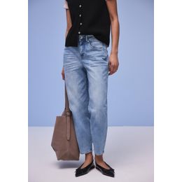 Street One Damen Loose-fit-Jeans "Style KARLIE"light blau washed, Gr. 32, unifarben, Denim/Jeans, Obermaterial: 63% Baumwolle, 25% Polyester, 10%