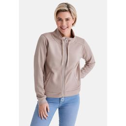 Sweatjacke STOOKER WOMEN "JARA Basic Stretch Sweatjacke", Damen, Gr. 44/46, string, angeraute Sweatware, 55% Polyester, 40% Viskose, 5% Elasthan, regular fit, ohne Ausschnitt, Sweatjacken Sweatjacke, Sweatjacke Regular Fit Moderner Casual-Look f&uuml;r Damen