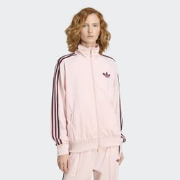 Trainingsjacke adidas originals "FB TT LOOSE", Damen, Gr. XS, sandy pink, maroon, Obermaterial: 100% Polyester, Jacken Trainingsjacke, FIREBIRD, locker geschnitten